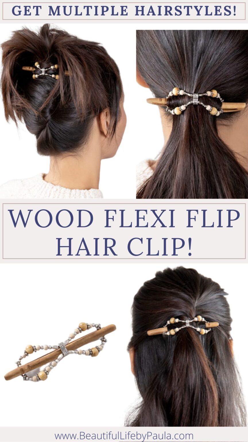 Create Multiple Hairstyles with the Natural Wood Flexi Flip Hair Clip ...
